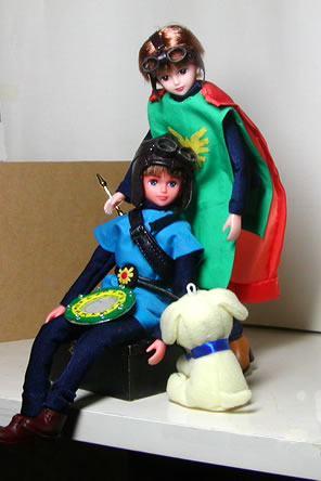 人形写真DQ2 7．犬と鏡